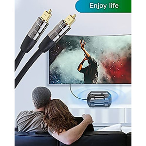 Alpluto Optical Audio Cable (20ft) Digital Fiber Optic Toslink Cables Male to Male 24K Gold Plated Cord Optical Cables for Home Theater, Sound Bar, Playstation, Xbox - Pro Series, TV and More