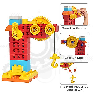 burgkidz Construction Building Toy Set: Science Learning Blocks Toys, Build Tools Vehicles Machines & Models; STEM Educational Kit for Boys & Girls 3 4 5 6 + Year Old