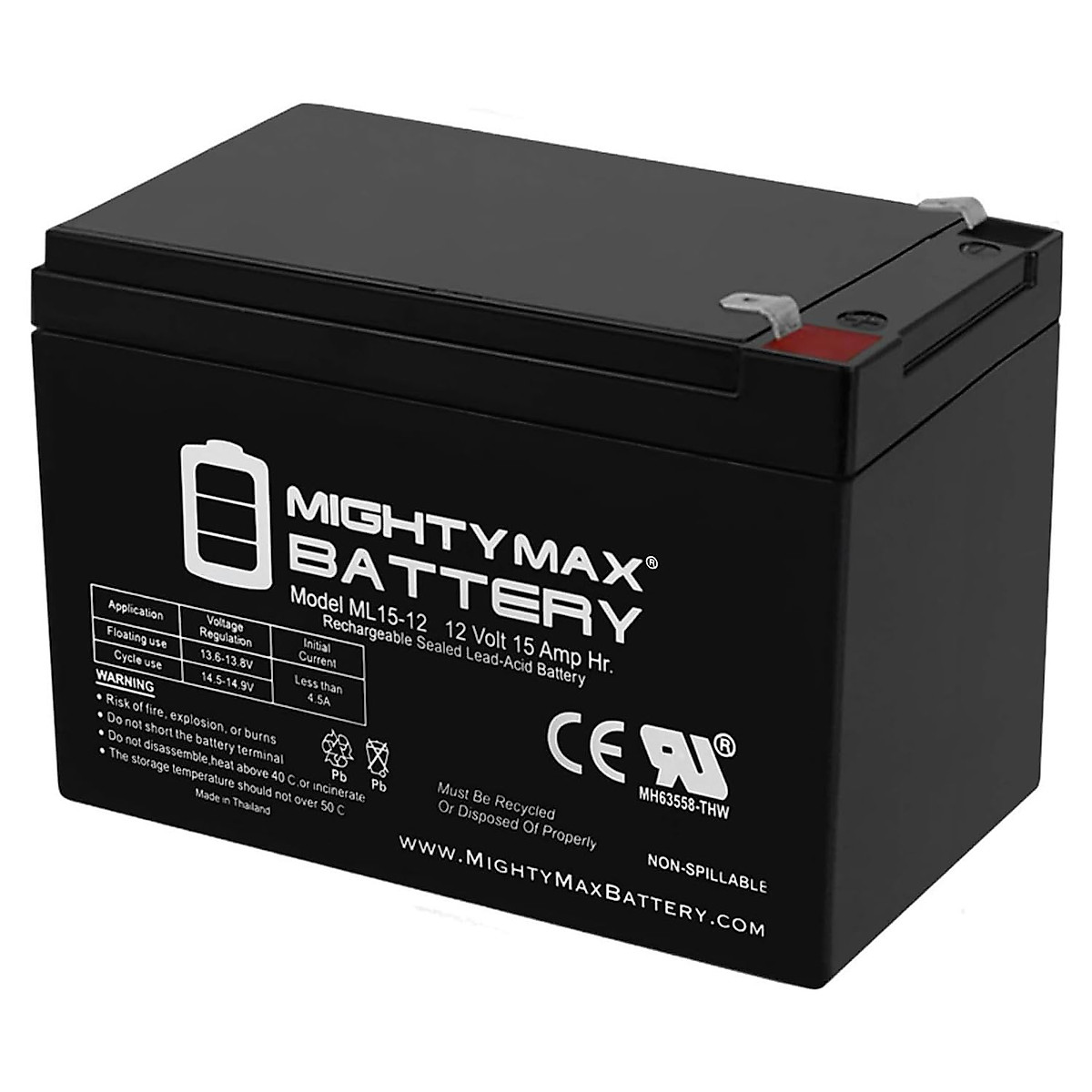 Mighty Max Battery 12V 15AH F2 Battery Replacement for Hummingbird Fish Finder