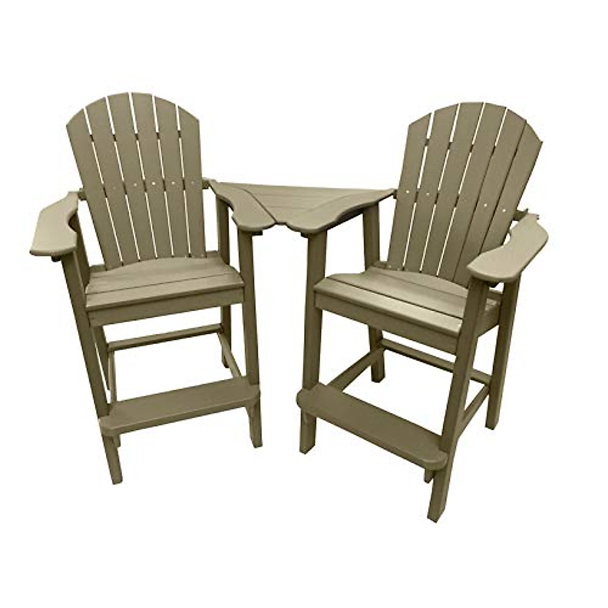 Phat Tommy Recycled Poly Resin Balcony Chair Settee | Durable and Eco-Friendly Adirondack Armchair and Removable Side Table | This Patio Furniture is Great for Your Lawn, Garden, Swimming Pool, Deck.