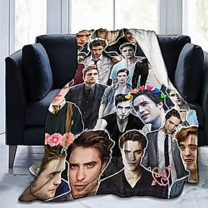 Blanket Robert Pattinson Soft and Comfortable Warm Fleece Blanket for Sofa,Office Bed car Camp Couch Cozy Plush Throw Blankets Beach Blankets