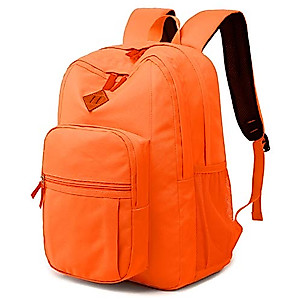 abshoo Classical Basic Womens Travel Backpack For College Men Water Resistant Bookbag (Tangerine)