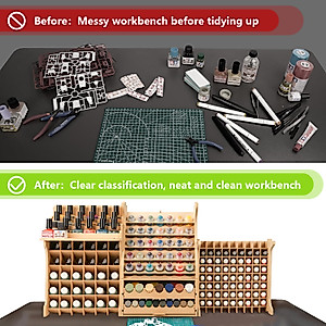 Bucasso Plastic Modeling Tool Storage Large Capacity Paint Combination Rack MDF Material Paint Box Holds 211 Paint DIY Tinting Ink Bottle Durable, Suitable for Tamiya/Mr.Hobby/Vallejo/Citadel GK PS