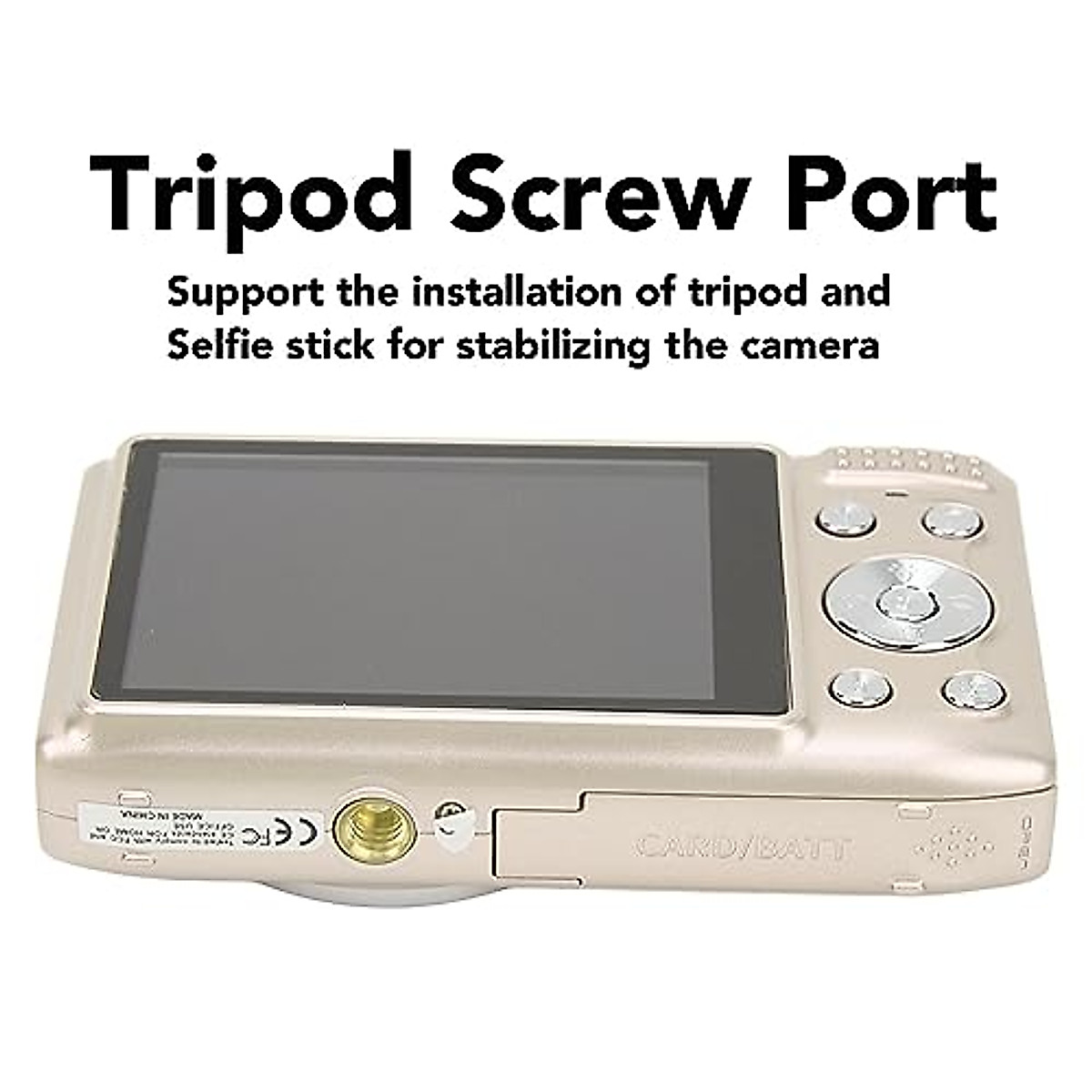 4K Digital Camera, 58MP 16X Zoom Auto Focus Vlogging Camera, Kids Compact Camera with 2.88Inch HD TFT Screen, Face Recognition, Timing Function, Fixed Focus Macro (Gold Color)