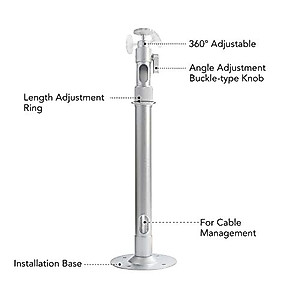 Universal Extending Projector Ceiling Mount Hanger 360°Rotatable Head with Extendable Length 13.8 Inch to 23.6 Inch / 11 lbs Load Mounting Bracket