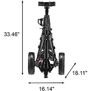 Caddytek CaddyLite 11.5 V3 3 Wheel Golf Push Cart - SuperLite Deluxe, Lightweight, Easy To Fold Caddy Cart Pushcart , Silver , 53.5 x 27 x 45"
