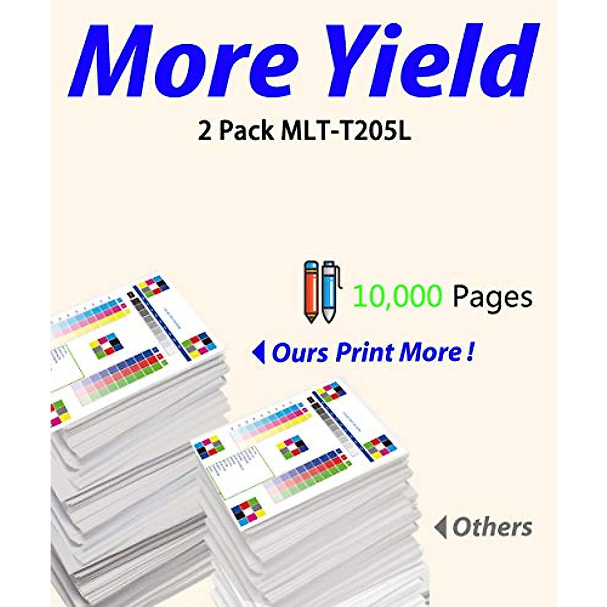 2-Pack of BlackColorPrint Compatible MLTD205L Toner Cartridge Replacement for Samsung MLT-D205L D205L 205L Work with ML-3312ND ML-3312DW ML-3712ND SCX-4835FD SCX-4835FR SCX-5339FR SCX-5739FW Printer
