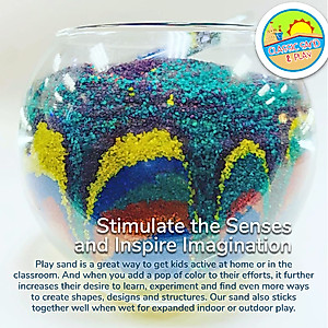 Classic Sand and Play Colored Play Sand Multipack, 6 Pack of 2.5 lb. Bags, Fun for Building, Sandbox, Therapy Tables, Arts and Crafts Use, Stimulate Sensory Skills, Stainless Color