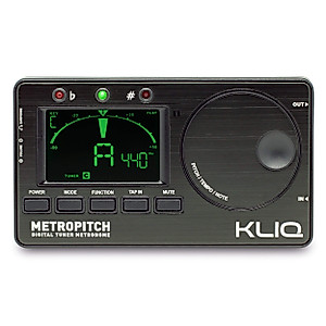 KLIQ MetroPitch - Metronome Tuner for All Instruments - with Guitar, Bass, Violin, Ukulele, and Chromatic Tuning Modes (MetroPitch, Black)