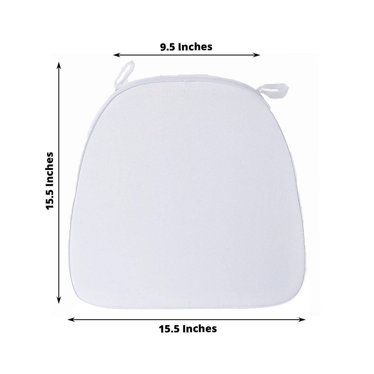 Efavormart 10PCS White Chiavari Chair Cushion Chair Pad with Attachment Straps Party Event Decoration - 2" Thick