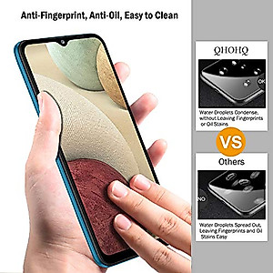 QHOHQ 3 Pack Screen Protector for Samsung Galaxy A12 ＆ A12 Nacho ＆ M12 with 3 Packs Camera Lens Protector,Tempered Glass Film,9H Hardness, HD, Anti-Scratch, 2.5D Edge, Anti-Fingerprint, Easy Install