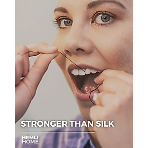 Vegan Bamboo Charcoal Dental Floss - 5-Pack - Refillable Bamboo Container - 5 x 33 Yards - Eco-Friendly Floss - Candelilla Wax Floss with Natural Mint Flavoring