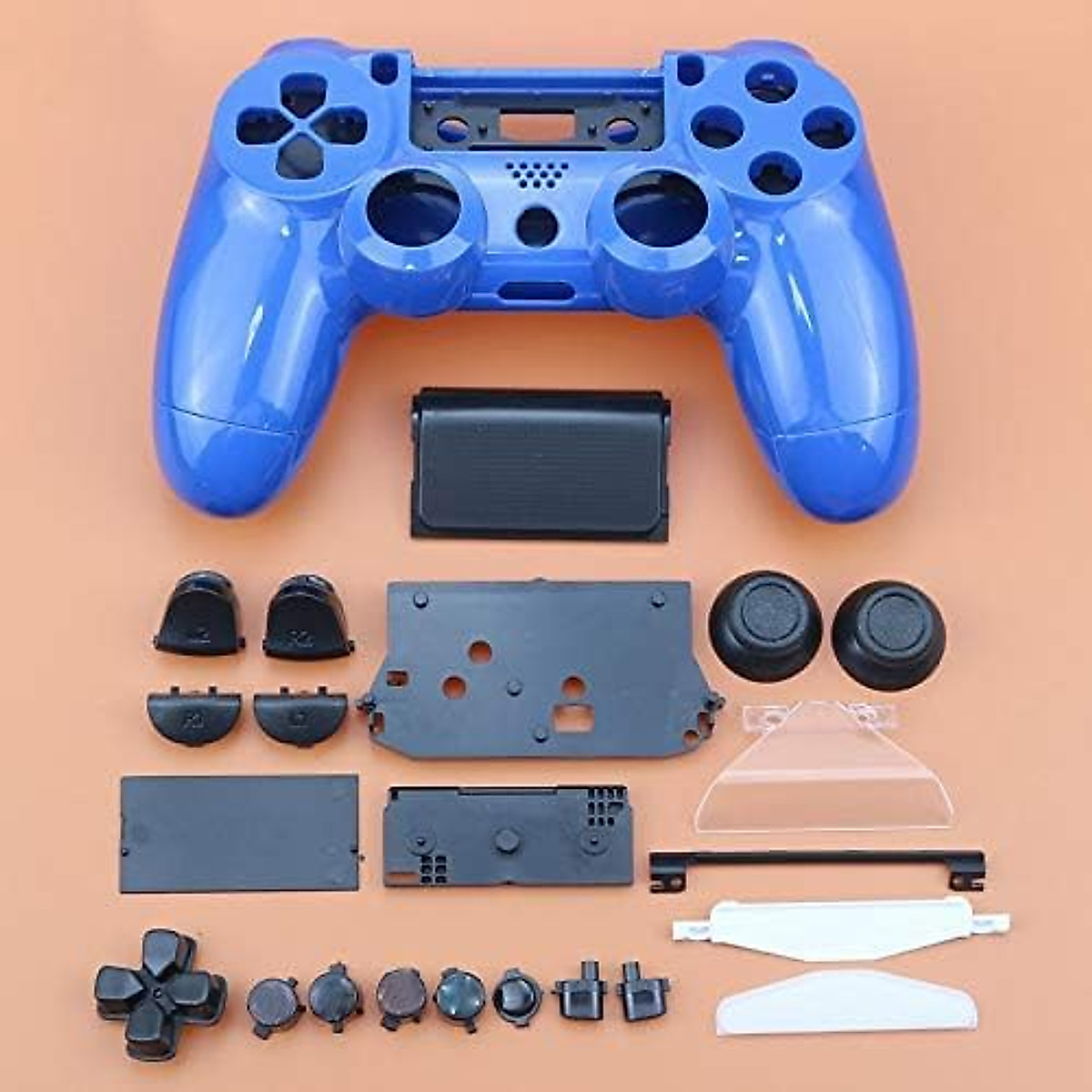 Full Housing Shell Case Cover with Buttons for Sony PlayStation 4 PS4 JDM-011 JDM-001 Wireless Controller (Blue)