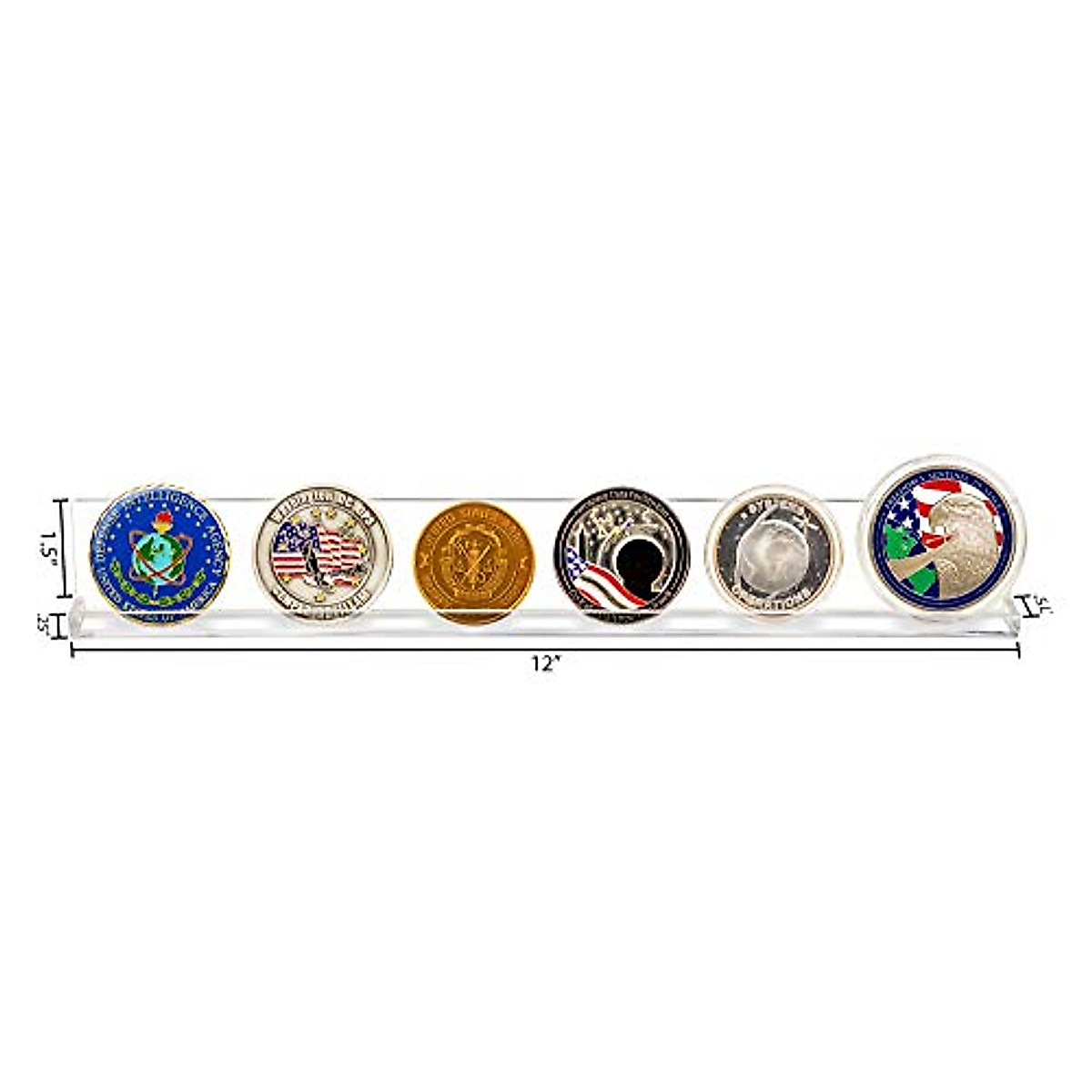 Better Display Cases Wall-Mounted Acrylic Floating Shelf for Collectible Challenge Coins (A096)