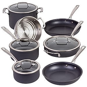 Cuisinart 11-Piece Hard Anodized Nonstick Induction and Dishwasher Safe Cookware Set (68I-11)