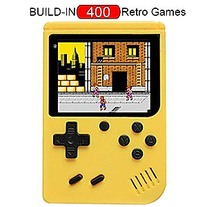 Handheld Game Console with 400 Classical FC Games Console 3.0-Inch Colour Screen,Gift Christmas Birthday Presents for Kids, Adults (Games Consoles Yellow) 1