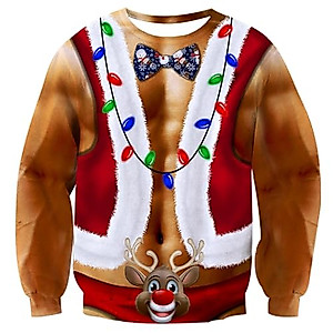 Ugly Christmas Sweatshirt Shirts for Women y2k Sweater Winter Holiday tees Ugly Xmas Snowman Reindeer Cute Printed Pullover Tank Tops Relaxed fit Flare Hollow Light Jackets for Women Casual Dressy
