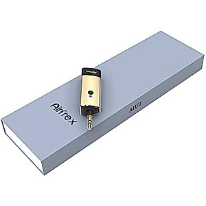 Airfrex Aluminum Mini Bluetooth Transmitter with 3.5mm Male Jack for TV/ MP3/ PC/ PS4/ Nintendo Switch, Wireless Bluetooth Sender and Adapter Works with Bluetooth Headphone and Bluetooth Speaker