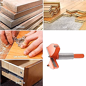 Hegebeck Forstner Drill Bits 2.4" Woodworking Hole Saw Cutter Drilling Boring Bit Cutter for Wood Plastic Plywood Splint 1Pcs (Orange)