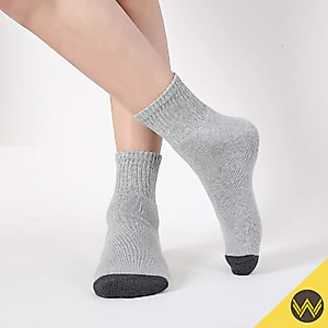 WANDER Men's Athletic Ankle Socks 3-8 Pairs Thick Cushion Running Socks for Men&Women Cotton Socks 7-9/9-12/12-15 (8 Pair Grey, Shoe Size: 9-12)