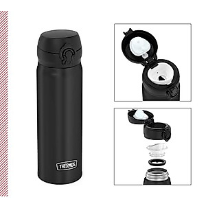THERMOS 4035.232.050 Ultralight Thermos Flask, Black, 500 ml, Extremely Lightweight, 210 g, Drinking Bottle, Dishwasher Safe, Thermos Flask Keeps Hot for 10 Hours, Cold for 20 Hours, BPA-Free
