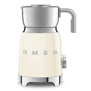 SMEG Retro 50's Style Milk Frother with 2 Disks 6 Preset Programs Hot or Cold Frothing and Induction Heating (Cream)
