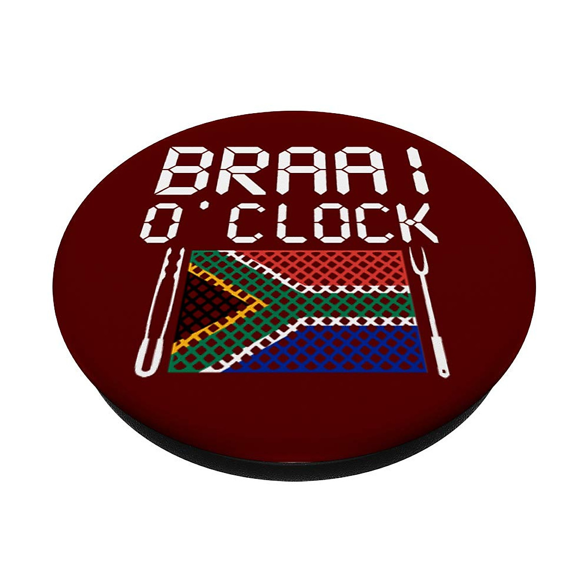 Braai O Clock Time Funny South Africa Flag PopSockets PopGrip: Swappable Grip for Phones & Tablets
