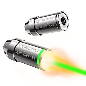 T238-Airsoft Tracer Unit, Spitfire Tactical Tracer Unit for Airsoft/NERF/Gel Blaster, 14mm Counterclockwise Threaded Adapter, 19mm to 16mm Adapter and Allen Key (Fluorescent, Silver)