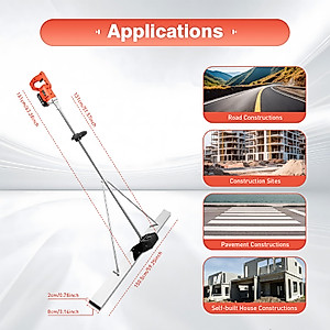Power Screed Concrete Finishing Vibra Tool Electric Cement Surface Leveling Tamper Ruler with 59.3x3" Board Concrete Screed Vibratory Kit with 51.6" Rod Cordless Cement Finishing Vibrating Machine