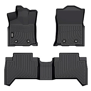 VIWIK Floor Mats for Toyota Tacoma 2018-2023 Double Cab Only Auto, TPE Rubber Car Mats All Weather Protection Custom Floor Liners for Toyota Tacoma Double Cab 1st and 2nd Row Non-Slip Odorless