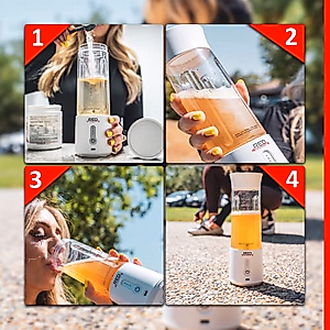 RED Strength Rechargeable Mini Blender | Portable Blender for Shakes and Smoothies | On the Go Blender for Gym, Home, Camping & Office | Mobile Blender with Six Blades, USB-C, White