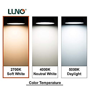 LUNO A19 Dimmable LED Bulb, 9.5W (60W Equivalent), 800 Lumens, 2700K (Soft White), Medium Base (E26),UL & Energy Star (4-Pack)