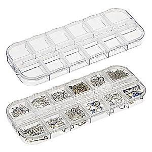 12 Grid Clear Plastic Jewelry Box Organizer, Storage Container (10 Pack)