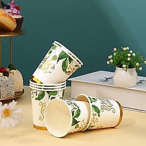 Bridal Shower Decorations Gold and Green Wedding Shower Plates and Napkins Party Supplies for Engagement Wedding the Bride-To-Be Bachelorette Party Favors, Serves 50 Guests