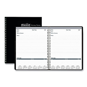 2024 House of Doolittle 11 x 8.5 Recycled Meeting Note Planner, Black Cover (HOD583992)