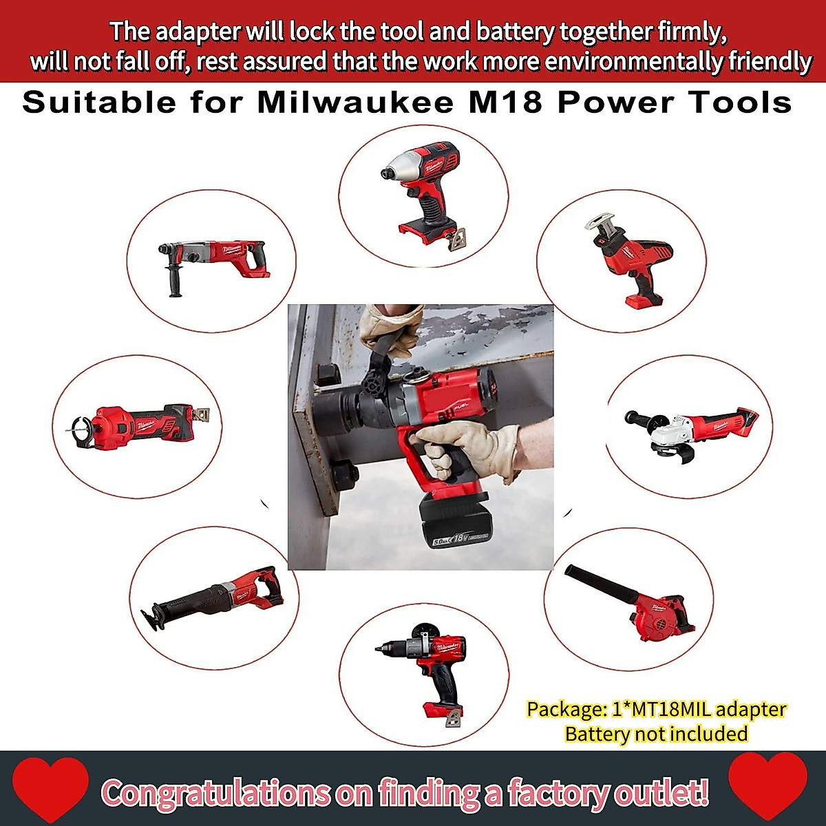 MAKBOS for Makita for Milwaukee Battery Adapter,MT18MIL Battery Adaptor Compatible for Makita 18V Lithium-ion Battery Convert to Milwauke M18 18V Battery,for Milwaukee 18V Cordless Power Tools