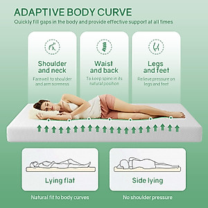 Queen Mattress, Hybrid Mattress Queen for Cooler Sleep Supportive & Pressure Relief, Queen Size Memory Foam Mattress with Breathable & Washable Cover, Double Mattress - CertiPUR-US Certified, White