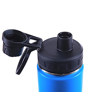 DRINCO Stainless Steel Water Bottle Spout Lid Vacuum Insulated Double Wall Water Bottle Wide Mouth (40oz 32oz 22oz 18oz 14oz) Leak Proof Keeps Cold or Hot (22 oz, 22oz Royal Blue)