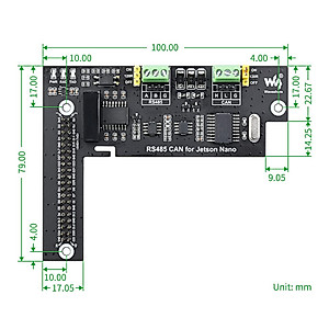 Coolwell RS485 CAN Expansion Board for Jetson Nano, Isolation Circuit Design, Onboard TVS, Built-in Protection Circuit