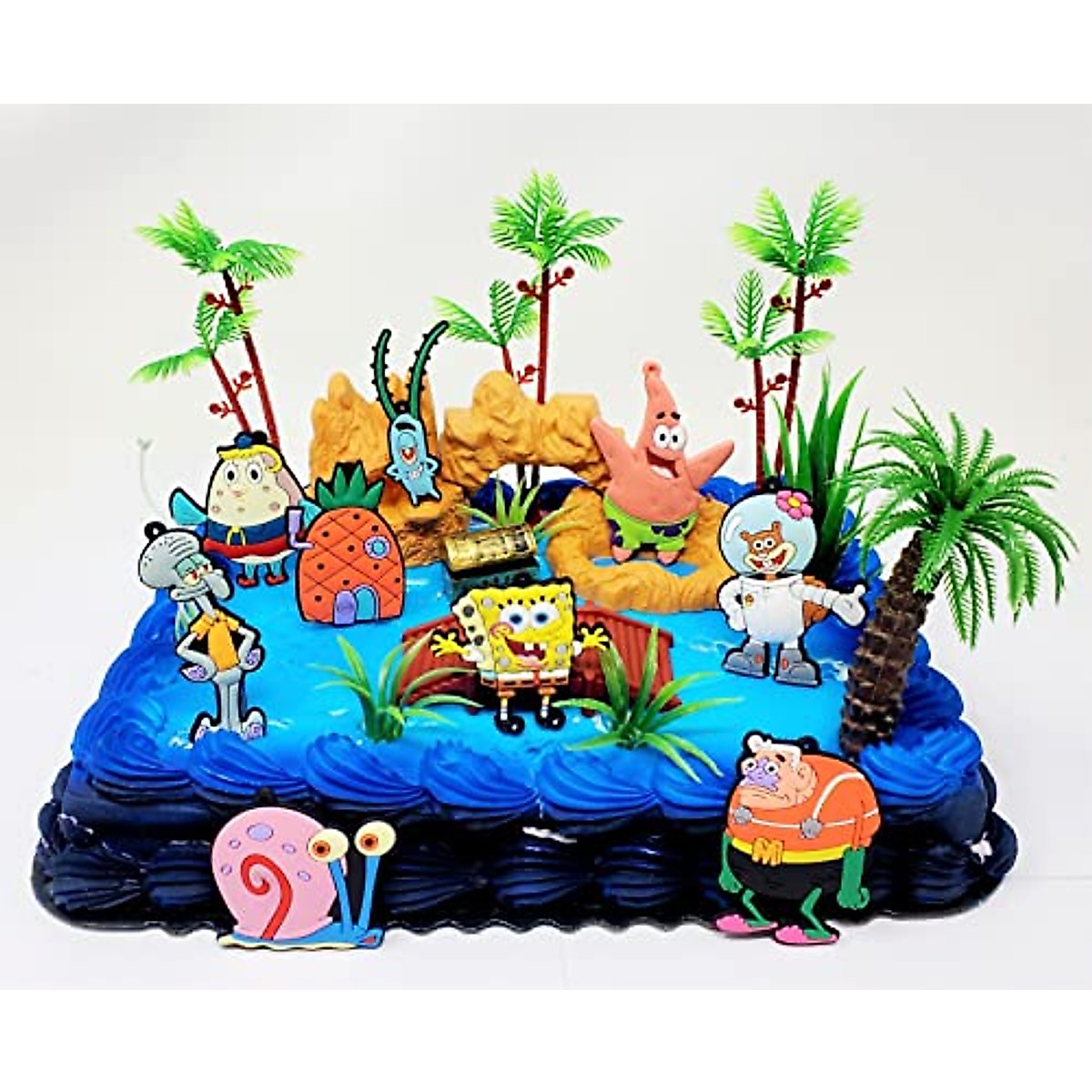 Spongebob Squarepants Cake Topper Set Featuring Spongebob, Patrick and Friends (Unique Design)