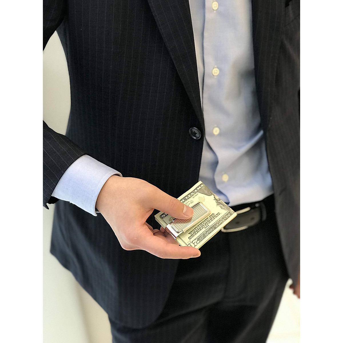 M-Clip Money Clip (Natural) - Minimalist Slim Wallet Alternative for Front Pocket Carry - Cash and Credit Card Holder for Men