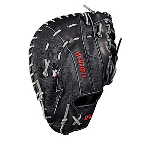 Wilson A2000 12.5-Inch SuperSkin Baseball Glove, Black/Grey, Left (Right Hand Throw)
