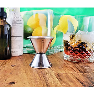 MULMEHË Economy Style Cocktail Jiggers, Includes All Essential Bar Measurements, Stainless Steel, Set of 4