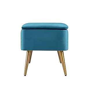 Ball & Cast Upholstered Bench, 42" W, Lake Blue