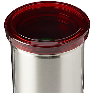 Brabantia Senseo Coffee Pod Storage Jar with Senseo Imprint with Matt Steel Fingerprint Proof Red Lid