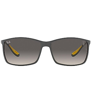 Ray-Ban RB4179M Scuderia Ferrari Collection Square Sunglasses, Matte Grey/Grey Gradient Dark Grey, 60 mm