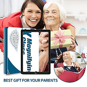 [2 Pack] 5X Magnifying Glass for Reading,7x5 inches Large and Lightweight Magnifier Provide Full Book Page Viewing Area Perfect Handheld Magnifier for Reading Small Prints,Low Vision Person & Seniors