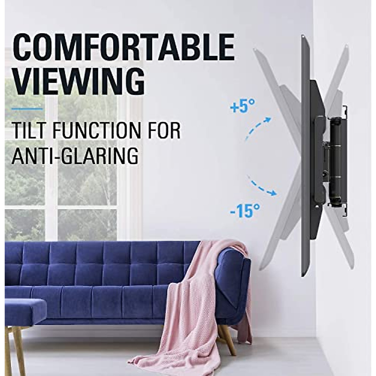 Mounting Dream TV Wall Mount TV Bracket for Most 42-90 Inch TV, UL Listed Full Motion TV Mount with Articulating Arms, Max VESA 800x400mm 132 lbs. Loading, Fits 16", 18", 24" Studs MD2298-XL