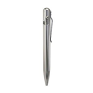 BASTION Stainless Steel Bolt Action Pen with Gift Case - Luxury Executive Retractable Metal Pen - Ink Refillable Office Business Pocket EDC Writing Ballpoint Pens for Men & Women