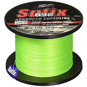 Sufix 832 Braid Line-1200 Yards (Neon Lime, 20-Pound)